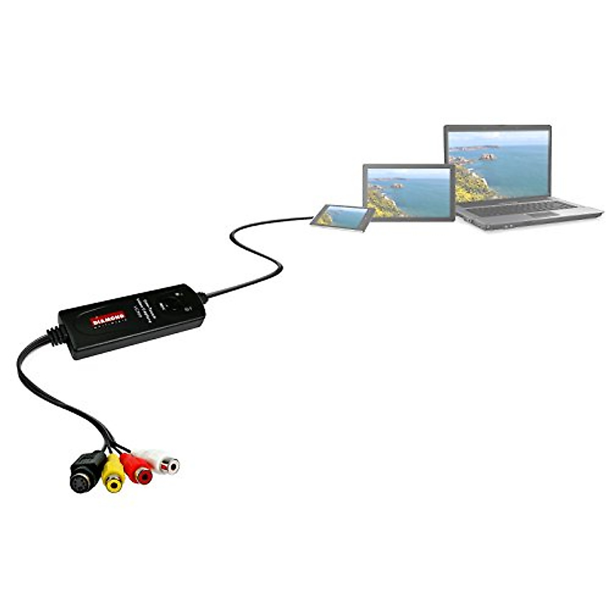 Diamond Multimedia VC500 One Touch VHS to Digital File, DVD Converter with Easy to use Software, Convert, Edit and Save For Win7,8,10,11