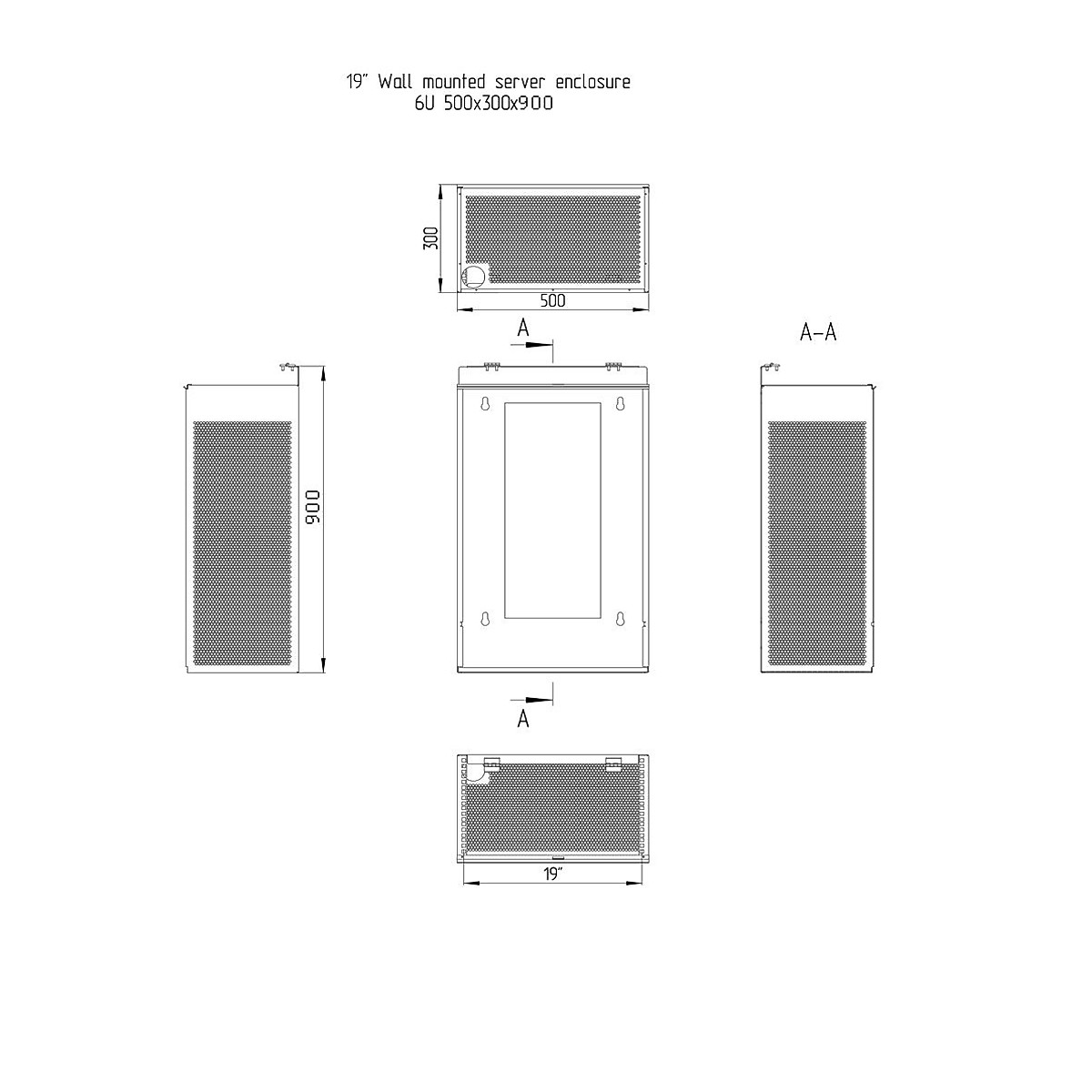 6U Wall Mount Rack Network Cabinet Enclosure - Vertical Server Equipment, Durable Mini Design, Efficient Cooling, Secure Lock, Easy Installation, Steel Construction