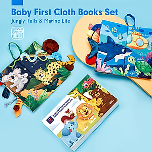 hahaland Baby Books 0-6 Months - 2PCS Baby Toys 0-6 Months Baby Toys 6-12 Months - Touch & Feel Tummy Time Books, Baby Boy Gifts, 3 6 9 Month Old Toys