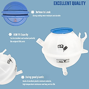 Radiator Coolant Overflow Reservoir Expansion Recovery Tank for VW Jetta Golf Volkswagen Passat Beetle Audi A3 Replaces# 1k0121407a