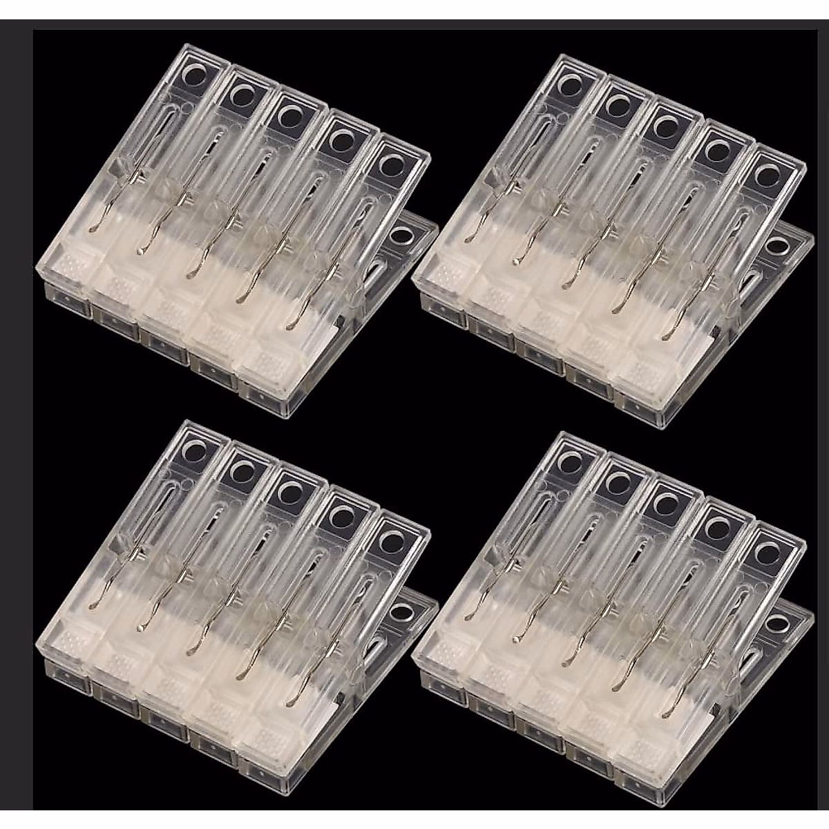 20pcs Clear Plastic Clothes Pins Heavy Duty Windproof Laundry Hanger Clips for Towel Outdoor