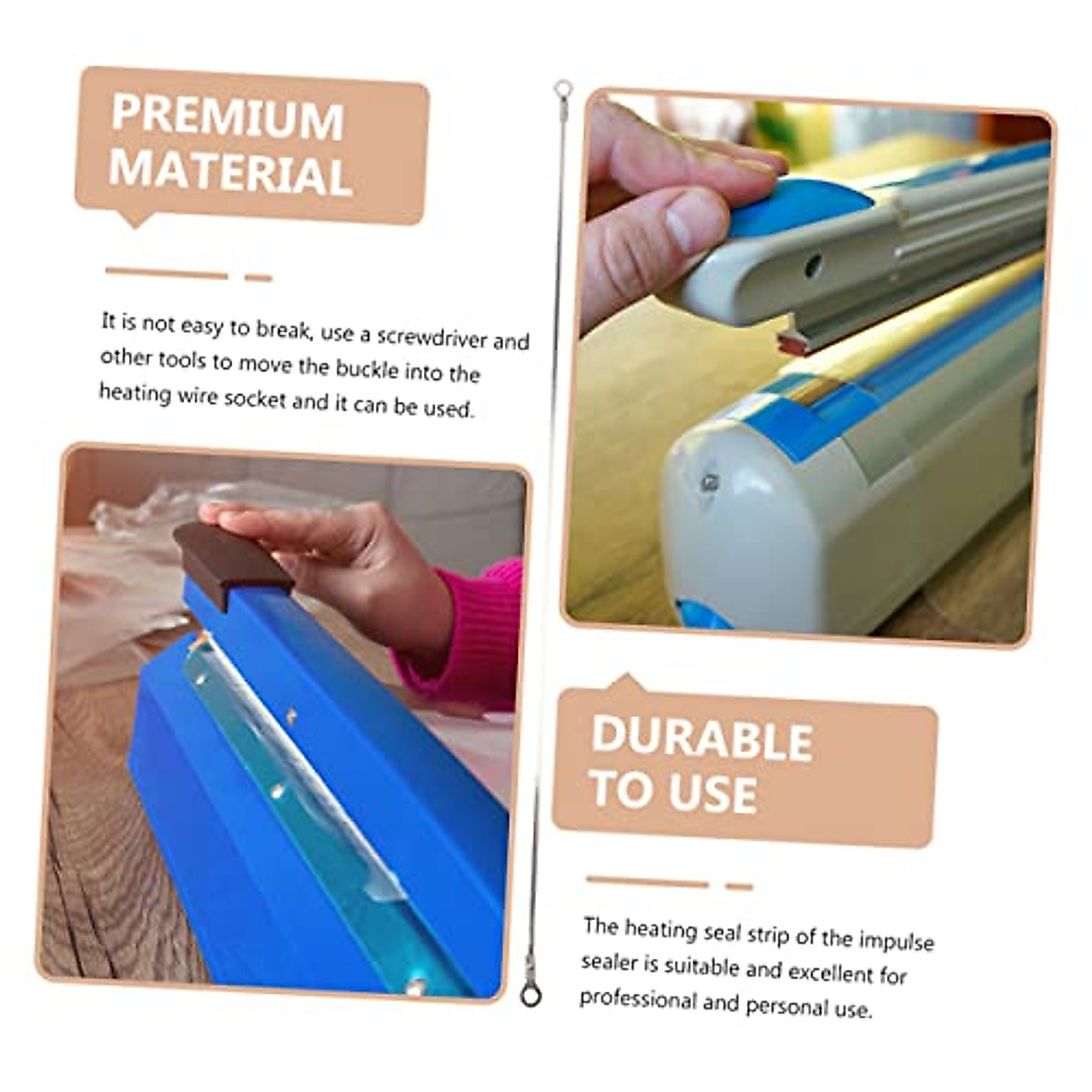 GARVALON 4pcs Sealing Machine Heating Wire Sealer Repair Kit Sealer Replacement Heat Elements Wire Heating Wires for Sealing Kit Sealer Heating Sealing Machine Hand Sealer Sealer Heat Seal