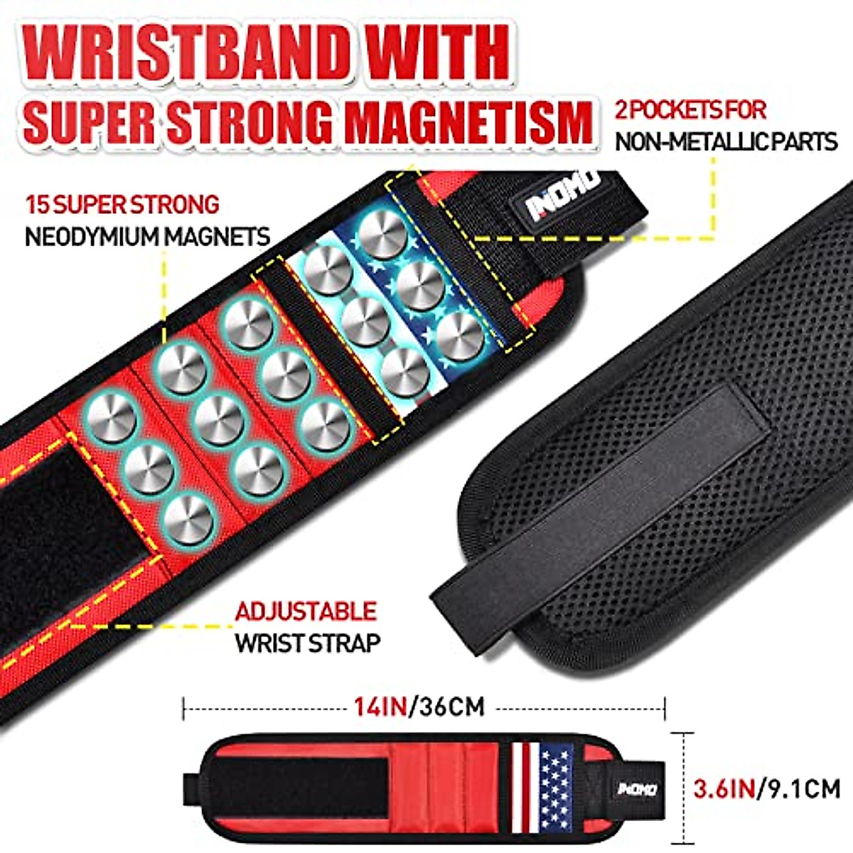 Gifts For Dad Gifts from Daughter, Magnetic Wristband For Holding Screws, Father's Day Gifts for Dad, Cool Gadgets for Men, Birthday Gifts for Men Boyfriend Husband, Gifts for Dad Who Wants Nothing