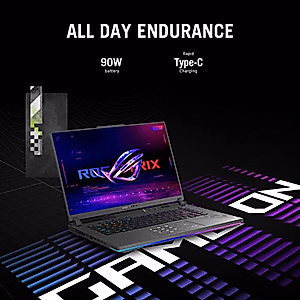 ASUS ROG Strix G16 (2023) Gaming Laptop, 16” Nebula Display 16:10 QHD 240Hz, GeForce RTX 4070, Intel Core i9-13980HX, 32GB DDR5, 1TB PCIe SSD, Wi-Fi 6E, Windows 11 Pro, G614JI-XS96,Eclipse Gray