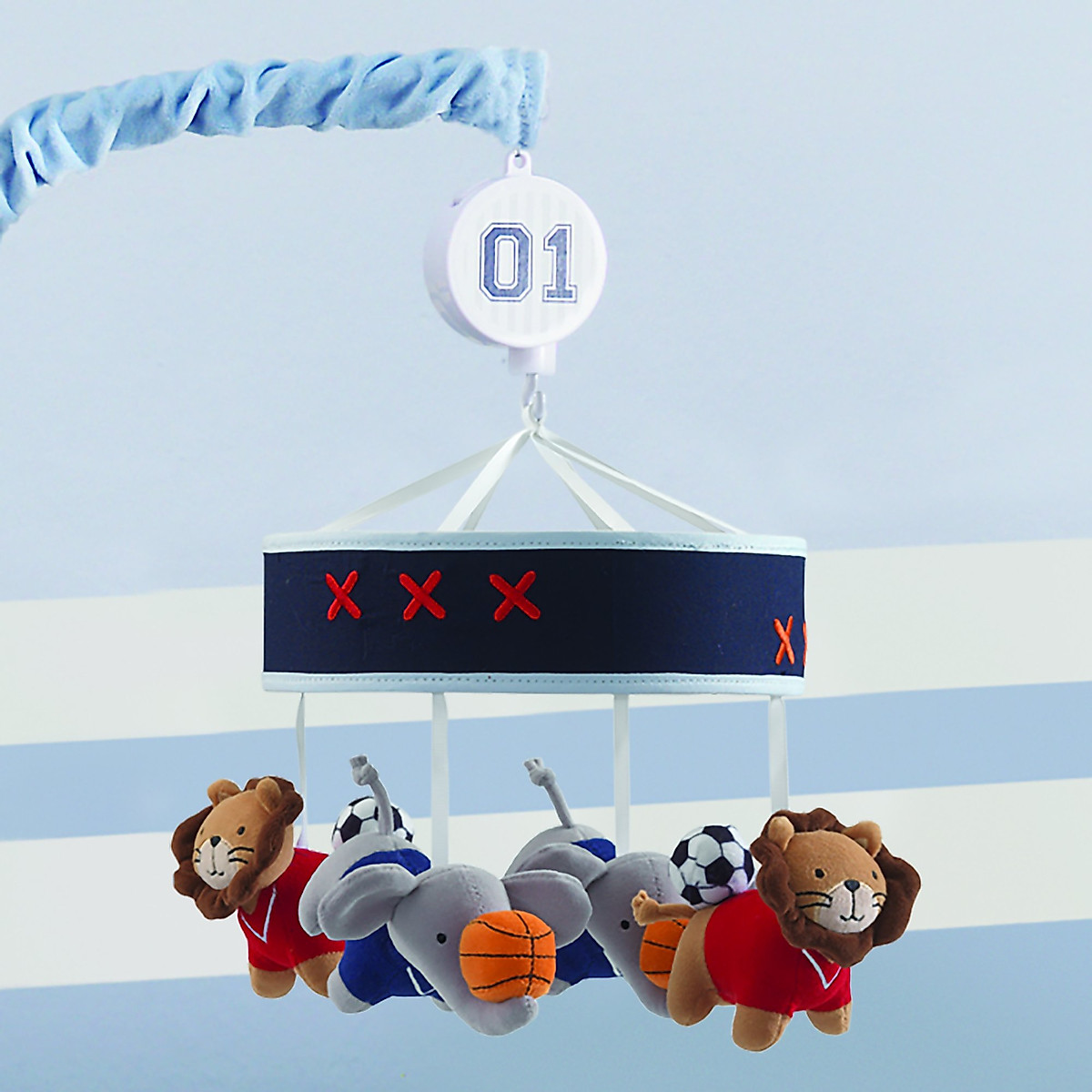 Lambs & Ivy Future All Star Sports Musical Mobile, Blue/Gray