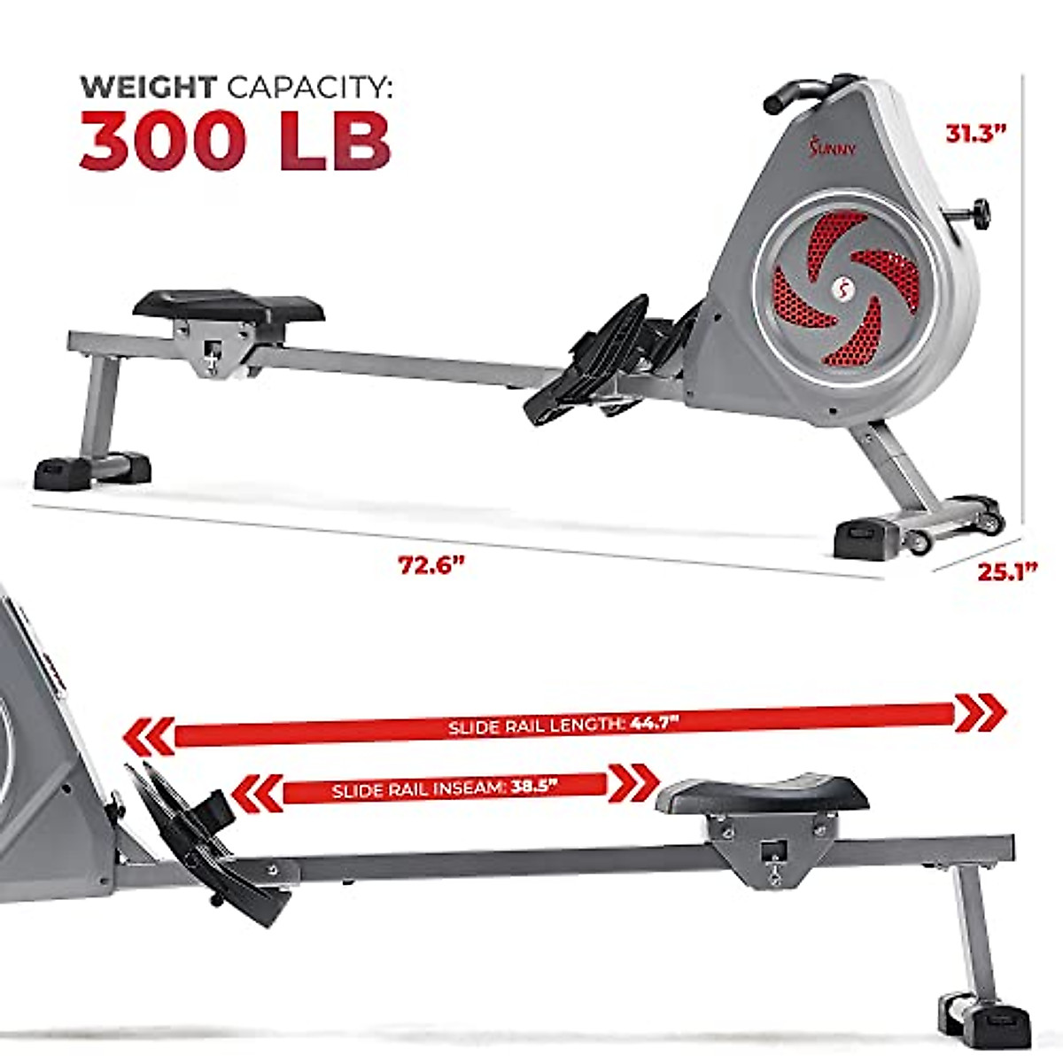 Sunny Health & Fitness Dynamic Air Rowing Machine with Exclusive SunnyFit App Enhanced Bluetooth Connectivity – SF-RW520007