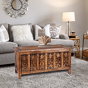 Rectangular Wooden Coffee Table, Modern Wooden Coffee Table, Center Tables, Entryway Table, Living Room Table for Magazines, Books, and Plants - 36x18 Inch Burnt