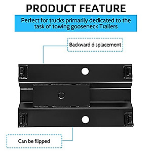 5th Wheel Gooseneck Hitch Trailer Towing Multi-Fit in-Bed Fixed Offset Ball 25K