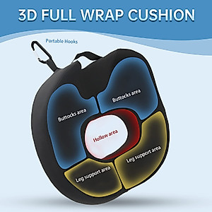 GSPSCN Donut Seat Cushion to Relief Hemorrhoid Orthopedic Tailbone Pain,Portable Memory Foam Donut Pillow for Prostate,Postpartum,Coccyx,Bed Sores,in Office Chairs,Computer Desk Chair,Cars