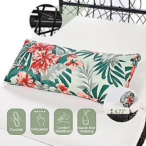 LUMISOL Outdoor Patio Daybed with Curtain, Sunbed with Cushion and Colorful Pillow, 90.55" Wicker Lounge Chairs Backrest Adjustable Recliners for Lawn Garden Poolside, Beige Cushion and Black Wicker