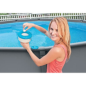Intex 29041EP, 7-Inch Floating Chemical Dispenser for Pools, White/Blue