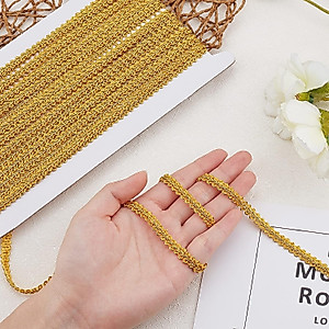 FINGERINSPIRE 14 Yards Metallic Braid Lace Trim, Flower Pattern Gold Centipede Lace Ribbon Decorated Gimp Trim for Wedding Bridal, Costume or Jewelry, Crafts and Sewing 1/4 inch(8mm) x1.3mm