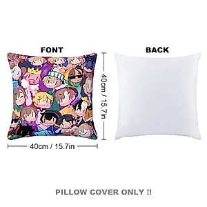 ZDZHWX Flip Sequin Pillow Cases Reversible Sequin Square Cushion Cover for Decor Bedroom Sofa Car 16 x 16 Inches