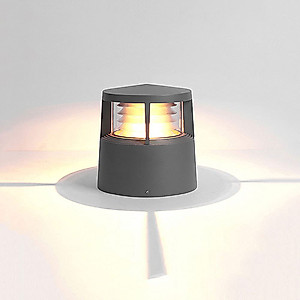 KAIKEA Black LED Cylindrical Post Light Fixture for Exterior House Porch Patio Outside Deck Garage Yard Driveway Home Lawn Walkway Pillar Light Garden Landscape Pedestal Lamp Fixture