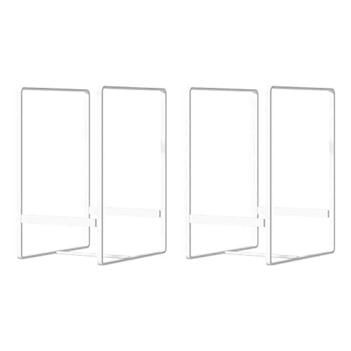 Hikinlichi Large Plate Holders Organizers White 2 Pack Upright Cabinet Dish Drying Racks Metal Plate Dish Organizers Racks Stands for Countertop and Cupboard 7.87in. x 6.29in. x 4.52in.