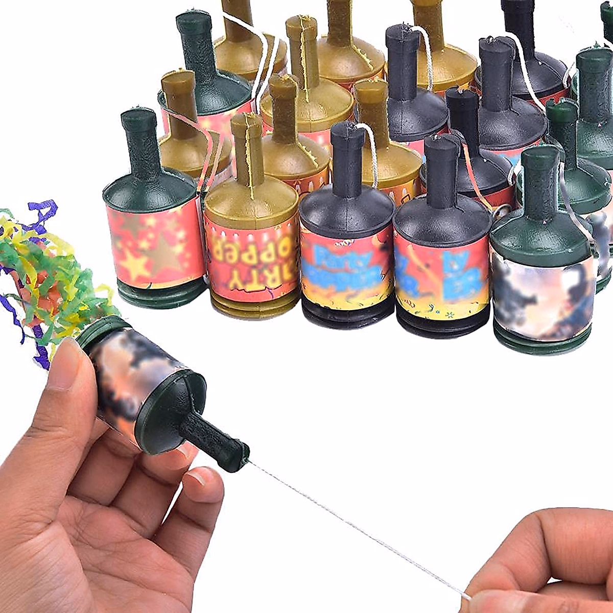 50Pcs Kids Mini Confetti Party Poppers for Wedding Birthday Graduation, Baby Shower Kids Toy Safe Confetti Poppers for Kids, Fun Party Supplies, Christmas Halloween Decorations