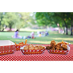 48 Pieces Carnival Party Food Trays Carnival Nacho Trays Disposable Carnival Theme Party Decorations Paper Food Boats for Festival Carnival