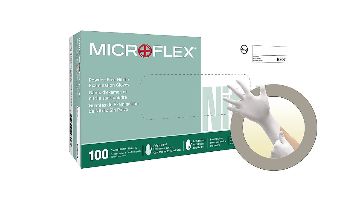 Ansell Microflex N80 Disposable Nitrile Gloves w/Full Texture for ...