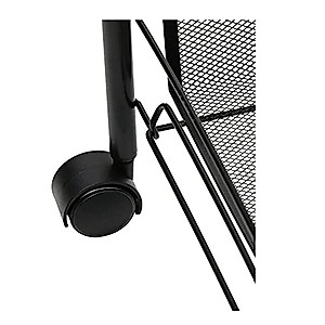 ATAAY Storage Trolley Rolling Metal Trolley Storage Trolley Kitchen Trolley Trolley Vegetable Rack Kitchen/Black