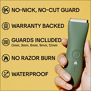 MERIDIAN - The Complete Package: Includes Men’s Waterproof Electric Below-The-Belt Trimmer and The Spray (50 mL) | Features Ceramic Blades and Sensitive Shave Tech (Sage)