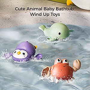 TUMAMA Baby Bath Toy,Bath Bubble Maker Machine with Music,3 Bathtub Wind-Up Toys,Crab Shower Water Toy for Toddlers Kids Boys Grils