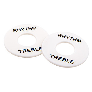 12Pcs Yootones Plastic Guitar Toggle Switch Washer Plate Rhythm Treble Ring with Letter Compatible with Les Paul Guitar (White)