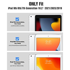 TiMOVO Case for iPad 9th Generation 2021, 10.2 inch iPad Case with Pencil Holder, Smart Stand Protective Clear Case Cover for iPad Case 9th/8th/7th (2021/2020/2019), Light Gray