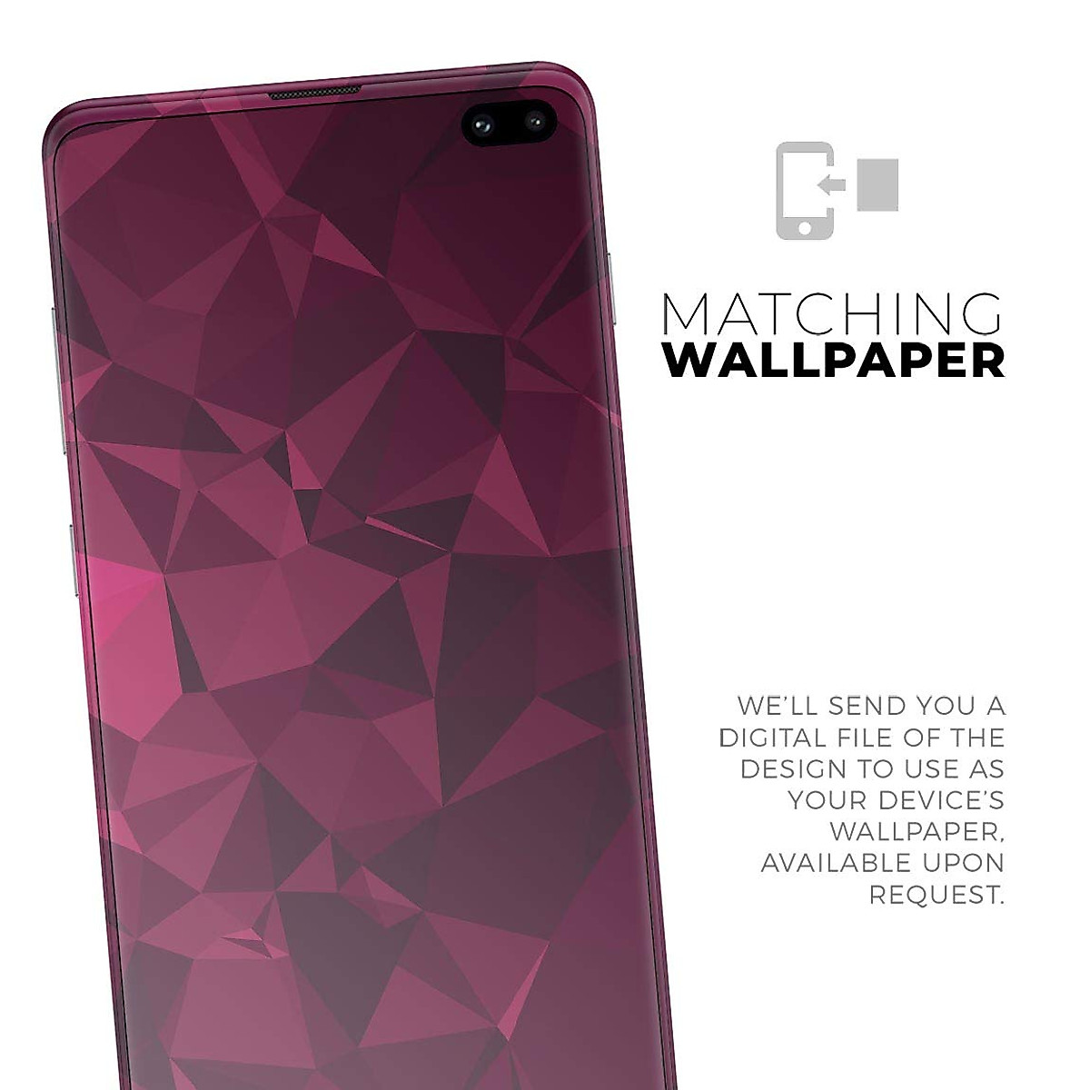 DesignSkinz Pink and Red Geometric Triangles Protective Vinyl Decal Wrap Skin Cover Compatible with The Samsung Galaxy S20 (Screen Trim & Back Glass Skin)