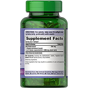 Puritan's Pride Milk Thistle , 180 Count (Pack of 2)