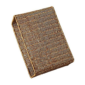 Zerodeko Woven Storage Bin Rattan Woven Basket Rectangular Storage Bin Wicker Basket with Handle Japanese Style Basket Organizer for Magazine Book Newspaper Sundries Rattan Magazine Holder