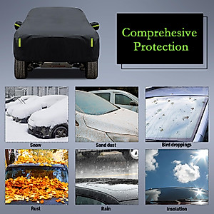 Car Cover Custom Fit for Toyota Tacoma 2005-2023, Waterproof All Weather for Automobiles Full Exterior Cover Rain Sun Snow Protector with Door Zipper