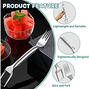 2-in-1 Stainless Steel Fruit Cutter, 2024 New Watermelon Fork Slicer Cutter Slicer Tool, Dual Head Fruit Forks Slicer Knife(1PCS)
