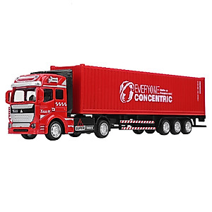 Container Truck Model, 1: 48 Alloy Toy Highly Simulation Children Car Toys Vehicle(Red)