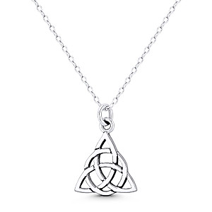 Alfred & Vincent Trinity-Knot/Triquetra Celtic Charm 20x14mm (0.8x0.6in) Pendant in Oxidized .925 Sterling Silver - No Chain Included