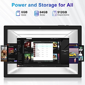 2024 Newest Android 13 Tablets, 2 in 1 Tablet 10 inch, Tablet with Keyboard，6 +64 GB+1TB Expand, 2.4G/5G Wi-Fi 6, BT 5.0,Dual Carema, Games，Google GMS(Black)