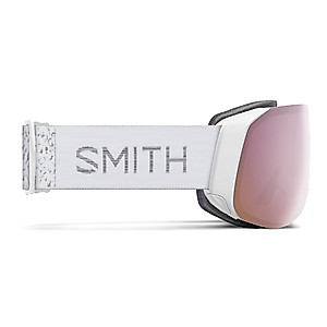 SMITH 4D MAG S Goggles with ChromaPop Lens – Performance Snowsports Goggles with Easy Lens Change Technology for Skiing & Snowboarding – White Chunky Knit + Everyday Rose Gold Mirror Lens
