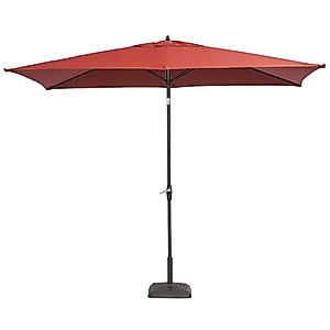 Hampton Bay 10 ft. x 6 ft. Aluminum Patio Umbrella with Push-Button Tilt (Chili)