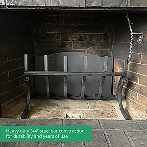 Titan High-Efficiency Log Grate with Reflective Fireback 26" Wide, 15.5" Tall