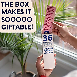 36-Pack of Feminist Leaders Paper Bookmarks. Perfect for Women, Girls and Feminists. These Cool, Cute, & Fun Book Marks Have Inspirational, Motivational Quotes by Ruth Bader Ginsburg, VP Harris, etc.