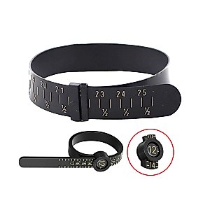 Ring Size 1-17 US Size Ring Size Measuring Tool with Magnifier Bracelet Size Measuring Tool for Men and Women (Black Size Gold Scale)
