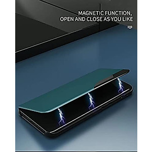 YukeTop Cover for Oppo Reno2 Z Case, with Stand, Clear Window + Leather + PC, Flip Cover, Cover Protection for Oppo Reno2 Z.(Black)