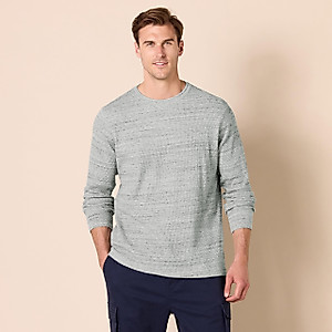 Amazon Essentials Men's Regular-Fit Long-Sleeve Waffle Shirt, Light Grey Heather, Large