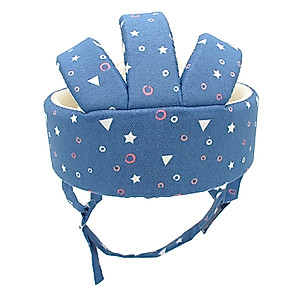 Ocanoiy Baby Safety Helmet Toddler Children Headguard Infant Head Cushion Protective Harnesses Cap Soft Adjustable Kid Safety Hat Head Protector (Starry Blue)