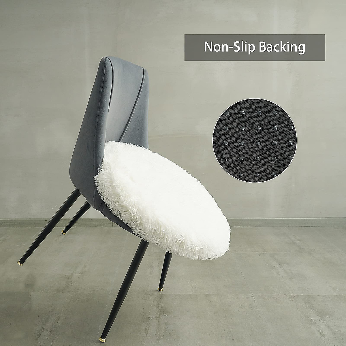 Espiraio Seat Cushion, Super Soft Comfortable Round Cushion, Non-Slip Fluffy Chair Cushion, Plush Chair Cover Chair Pads, Home Decor Cushions for Bedroom Sofa and Stools Floor Cushion 20 Inch White