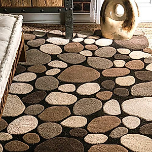 nuLOOM Hand Tufted Pebbles Area Rug, 7' 6" x 9' 6", Natural