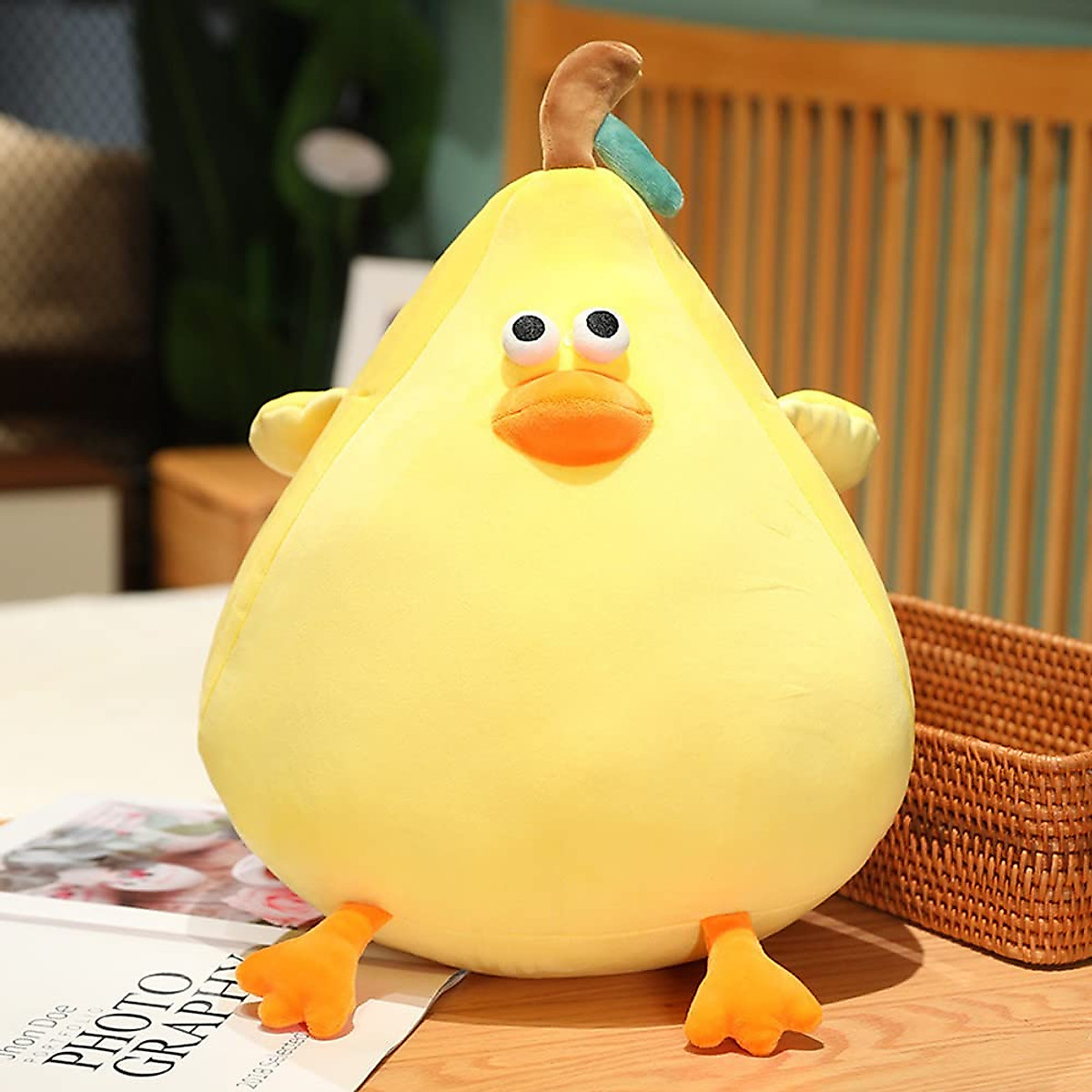 TONGMAN 15.7" New Large Duck Pear Plush Toy Cute Stuffed Duck Animal Plush Duck - Lifelike Stuffed Duck Pillow, Best Gift for Kids
