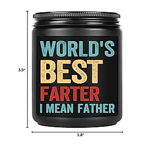 AREOK Funny Christmas Gifts for Dad from Son Daughter Kids - Worlds Best Dad Gifts for Fathers Day Candle, Step Dad Birthday Gift Ideas for Dad Presents, Dad Fart Candle for Dad, Sandalwood Candle