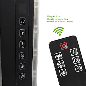 Geniqua 42" Wall/Stand Mounted Electric Fireplace w/Remote Heater LED Multi Flame Timer