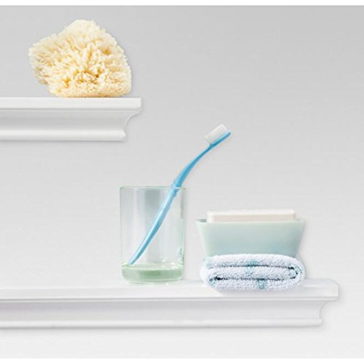 AHDECOR White Floating Shelves Wall Mounted Display Storage Shelves, Wall Shelf for Home and Office Decor, 4" Deep, Set of 3