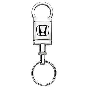 Honda H on Satin-Chrome Valet Keychain - Officially Licensed